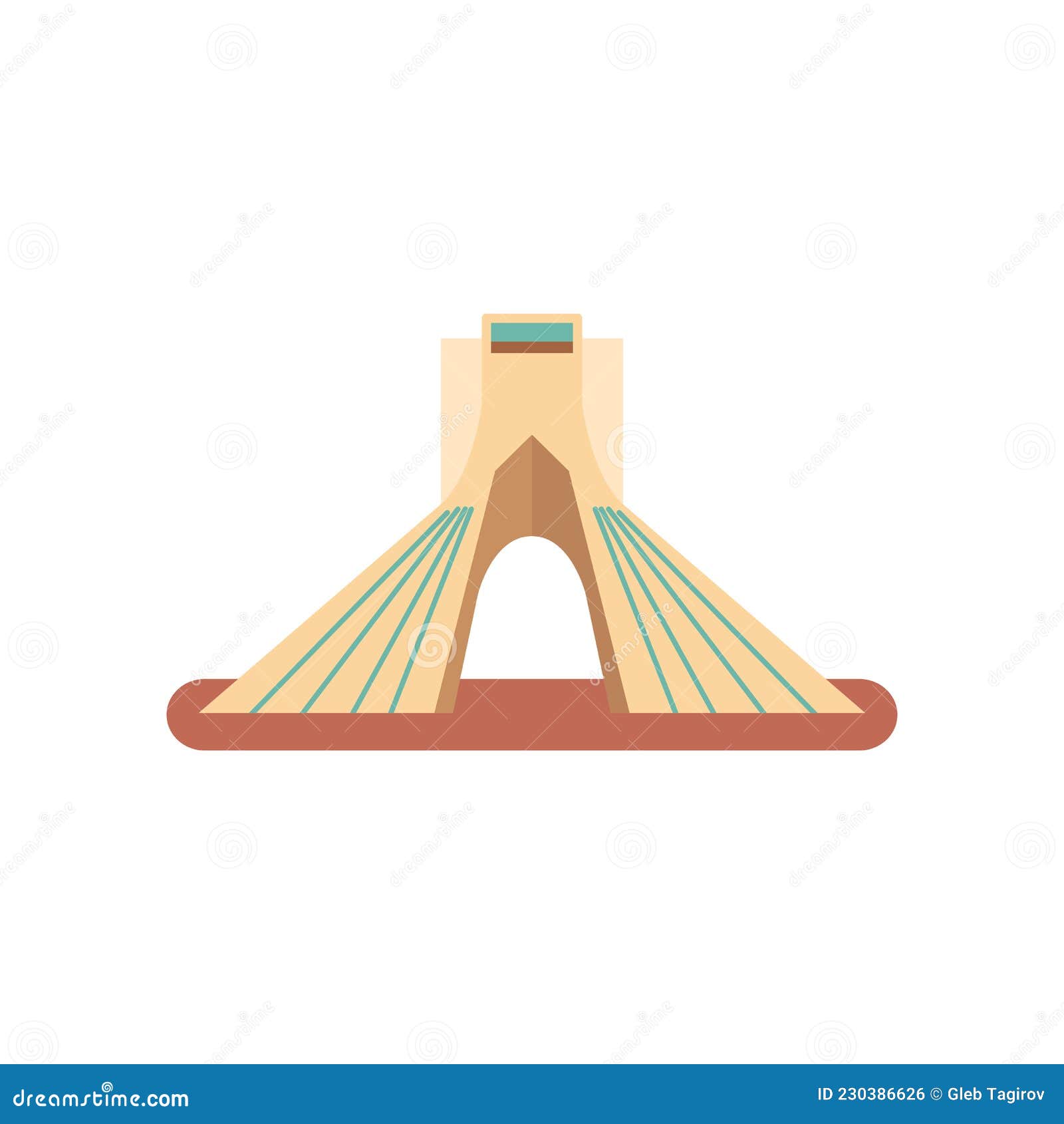 Teheran Landmark. Vector Illustration Stock Vector - Illustration of ...