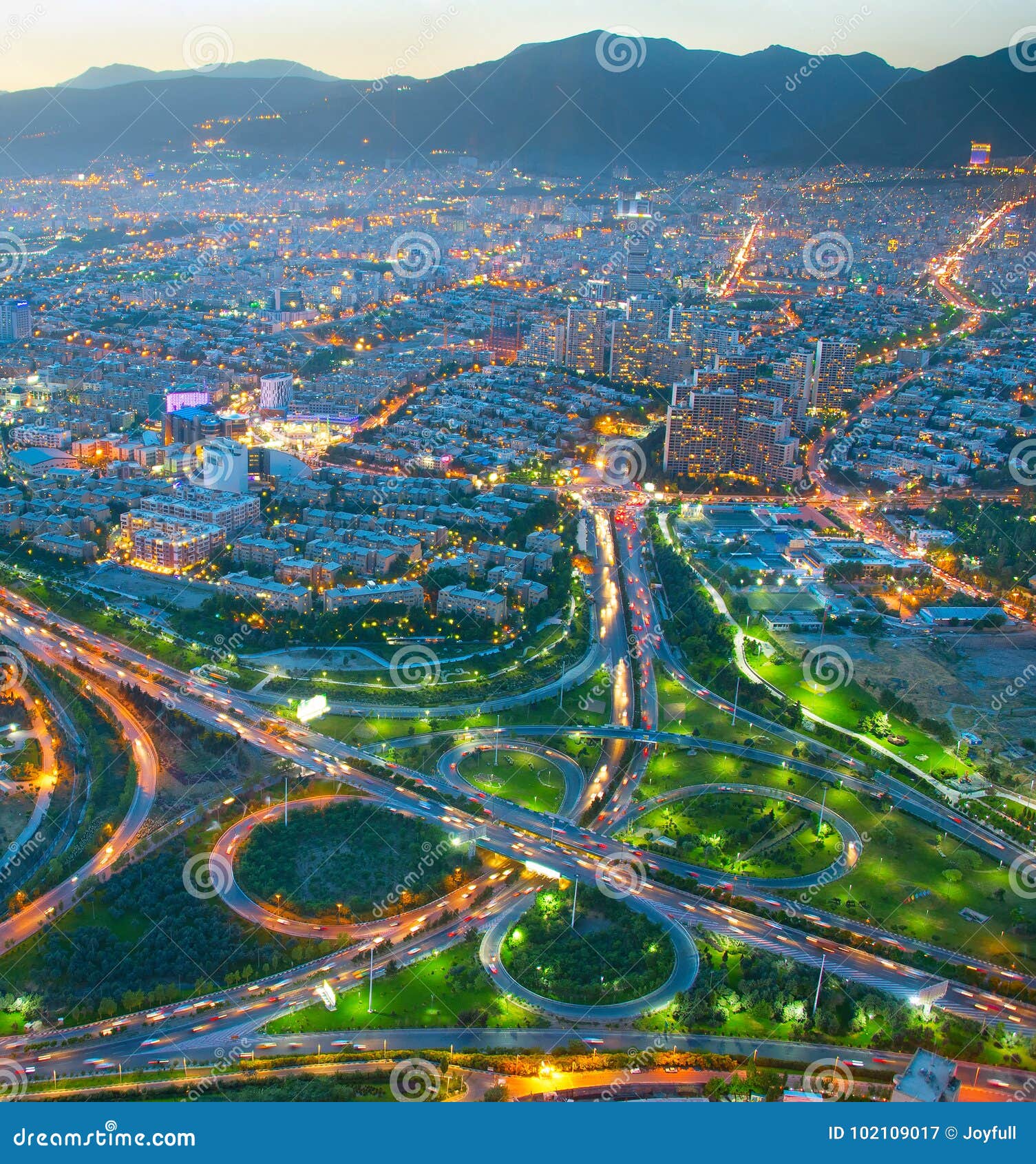 Tehran aerial view, Iran stock image. Image of skyline - 102109017