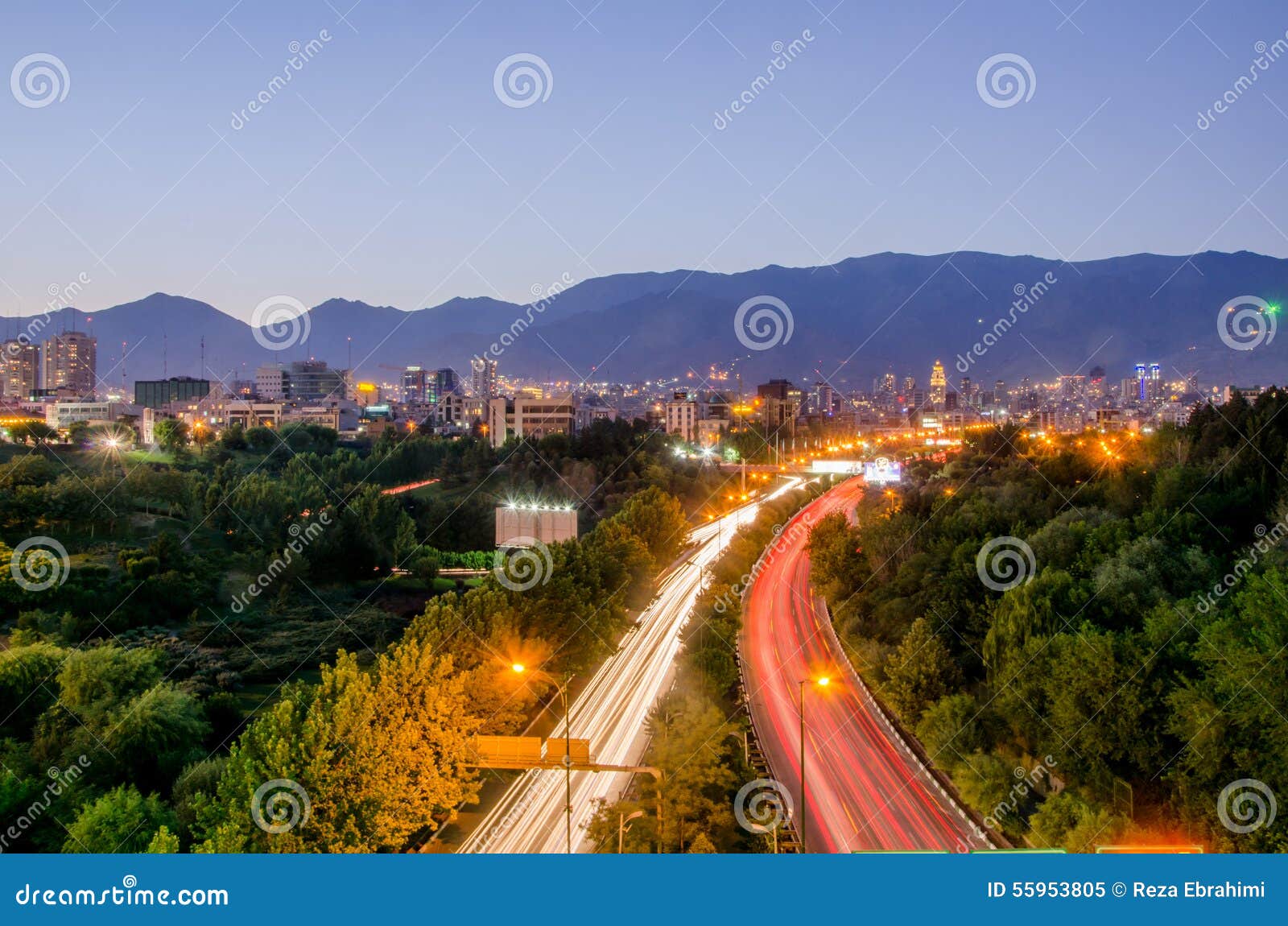 Tehran Cityscape And Milad Tower , Damavand In Horizon Stock Image ...