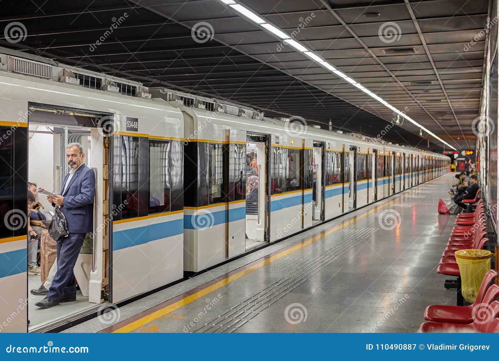 Subway Train is at a Stop, Tehran, Iran. Editorial Photography - Image ...