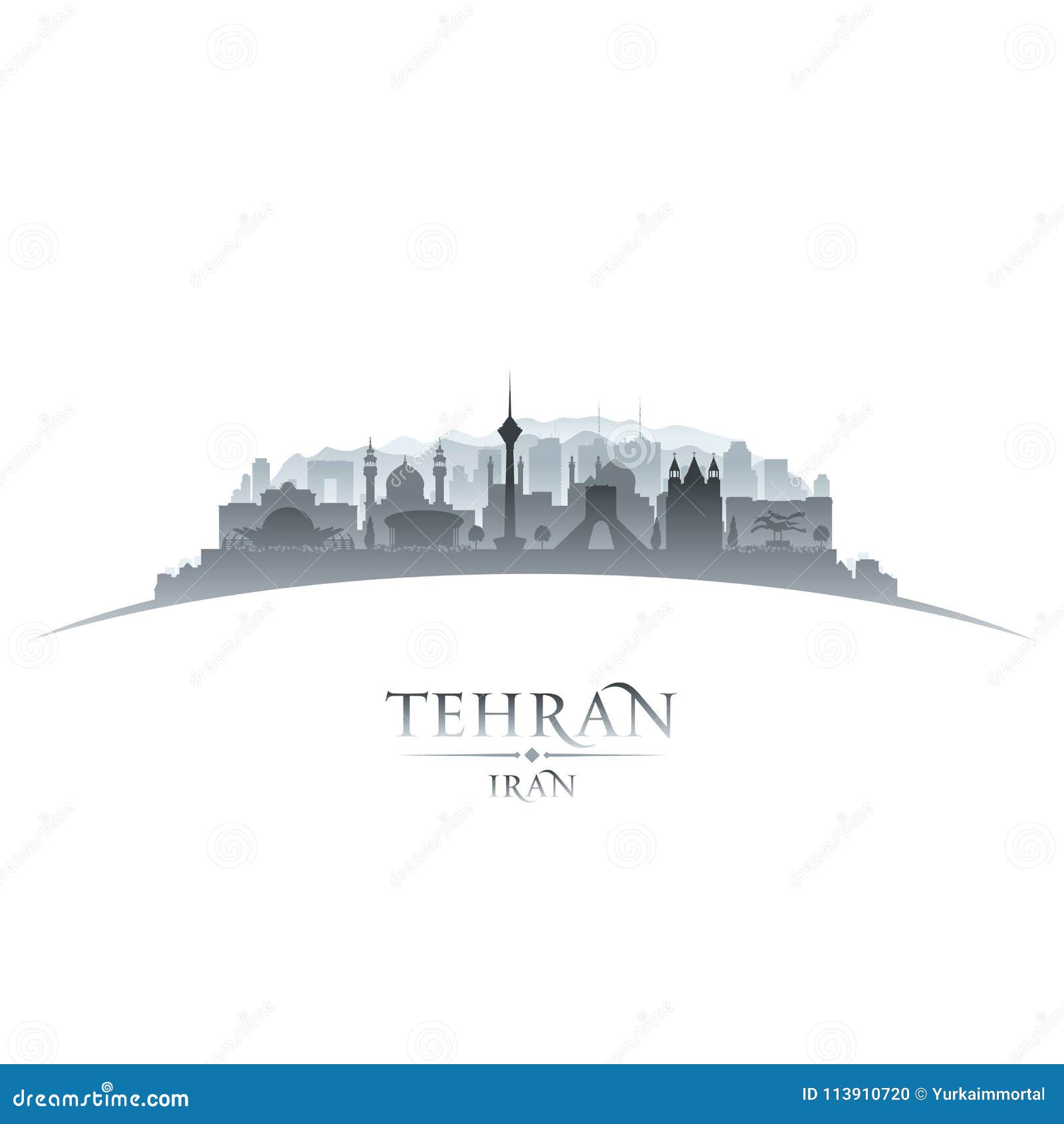 Tehran Iran City Map In Black And White Color. Outline Map Cartoon ...