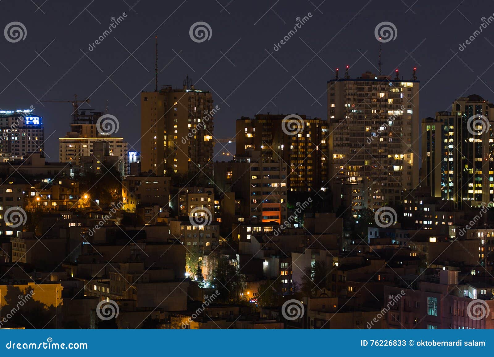 Tehran, Iran stock image. Image of tehran, night, city - 76226833