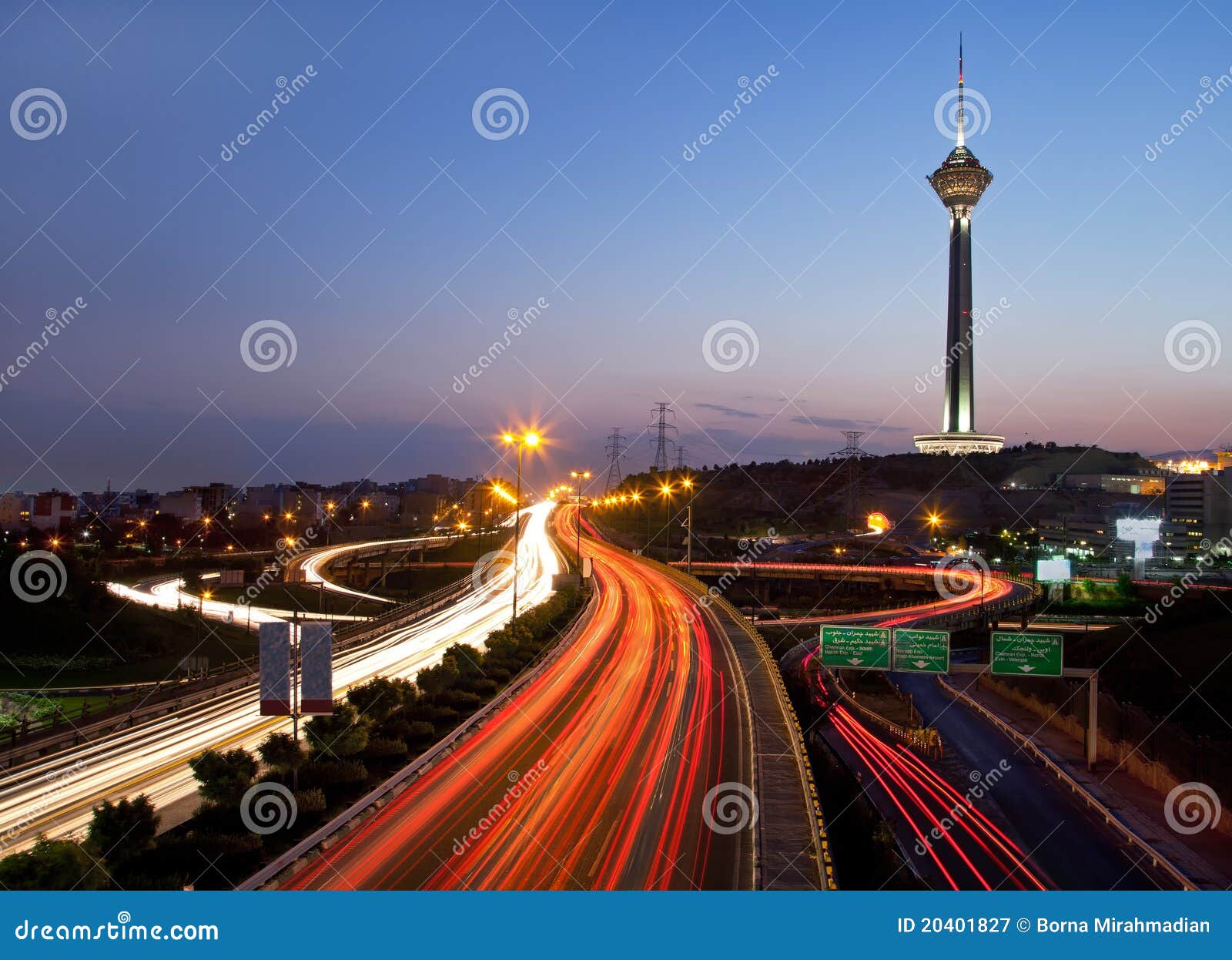 Tehran at night stock image. Image of landscape, light - 20401827