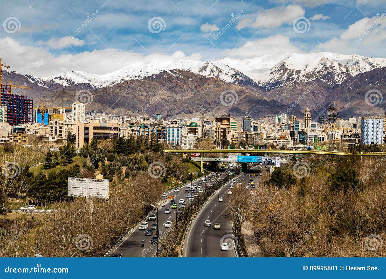 Tehran North Alborz Mountains in Spring with Snow at the Top- Iran ...