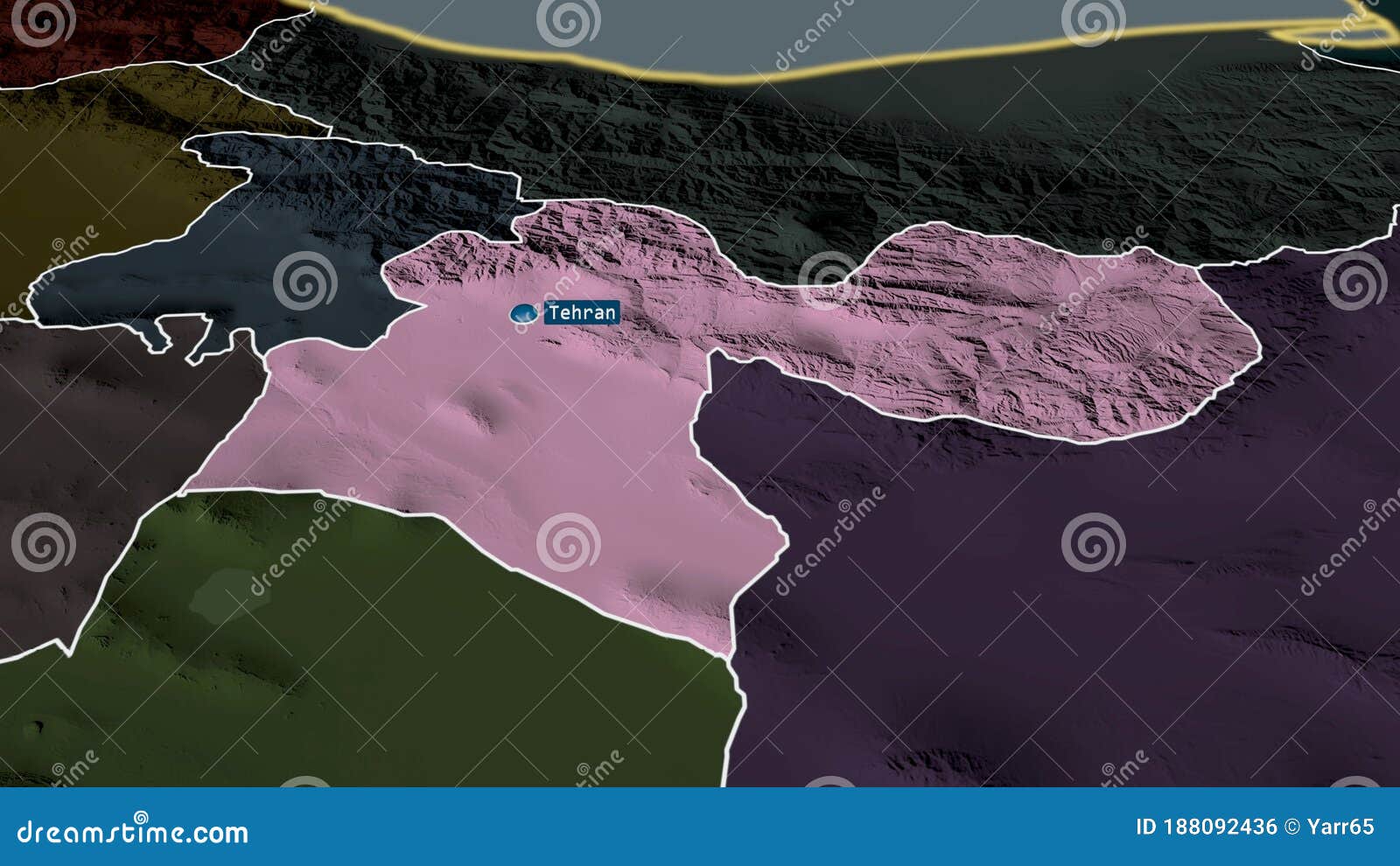 Tehran, Iran - Highlighted with Capital. Administrative Stock ...