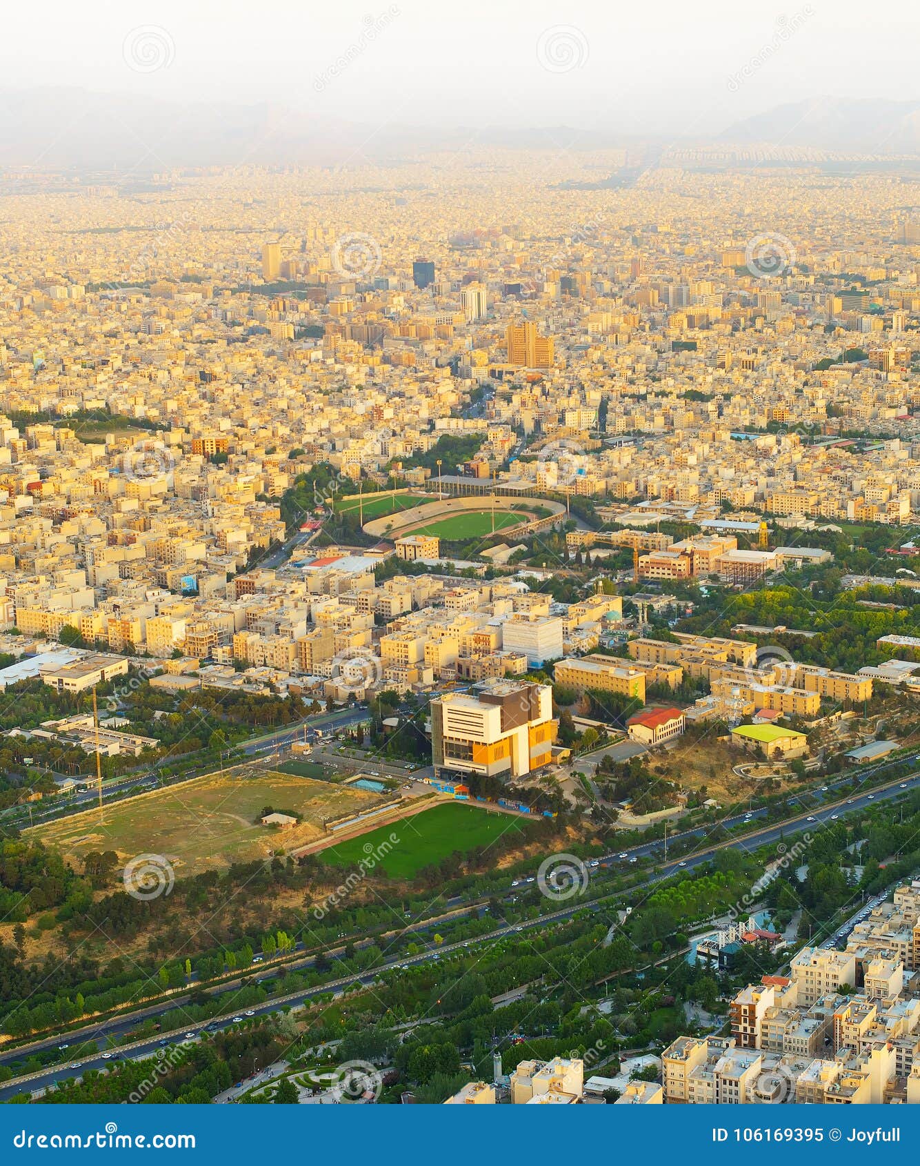 Tehran Skyline at Sunset, Iran Stock Image - Image of blue, overview ...