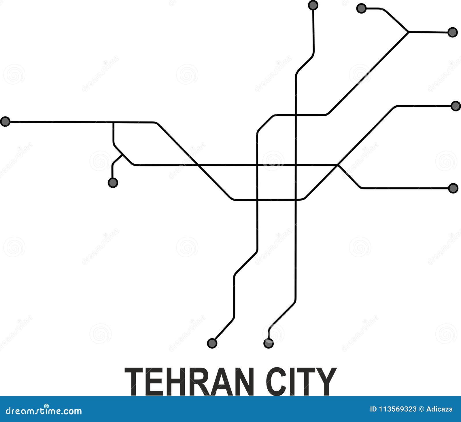 Tehran City map stock vector. Illustration of isolated - 113569323