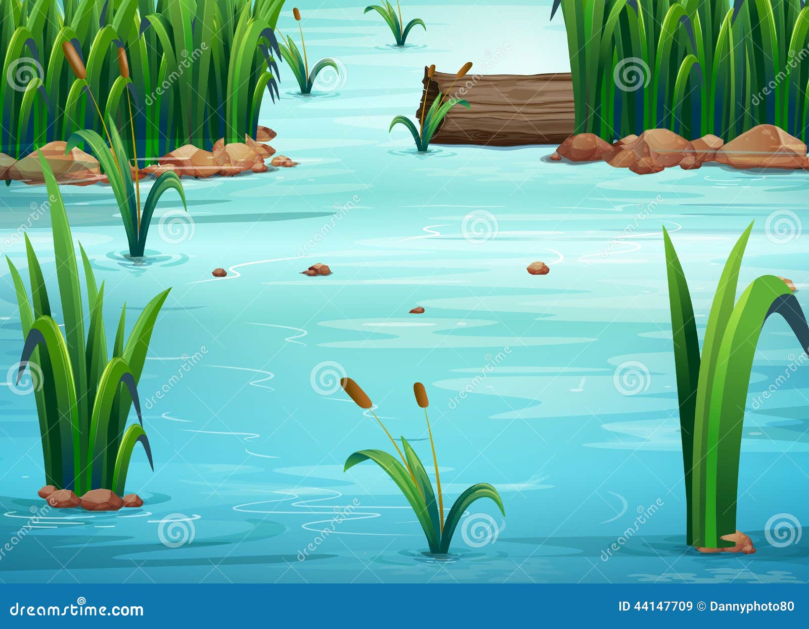 Teich vektor abbildung. Illustration von strom, feiertage - 44147709