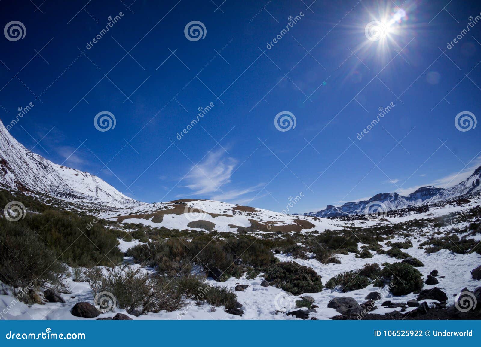 Teide nevado del montaje foto de archivo. Imagen de cubierto - 106525922