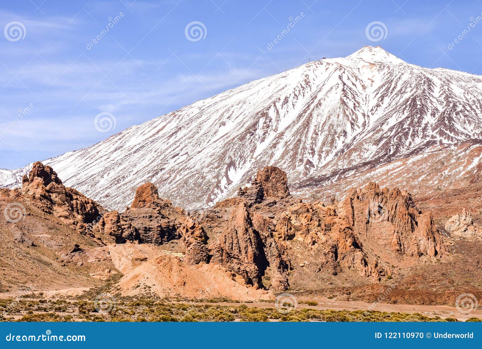 Teide nevado del montaje foto de archivo. Imagen de cielo - 122110970