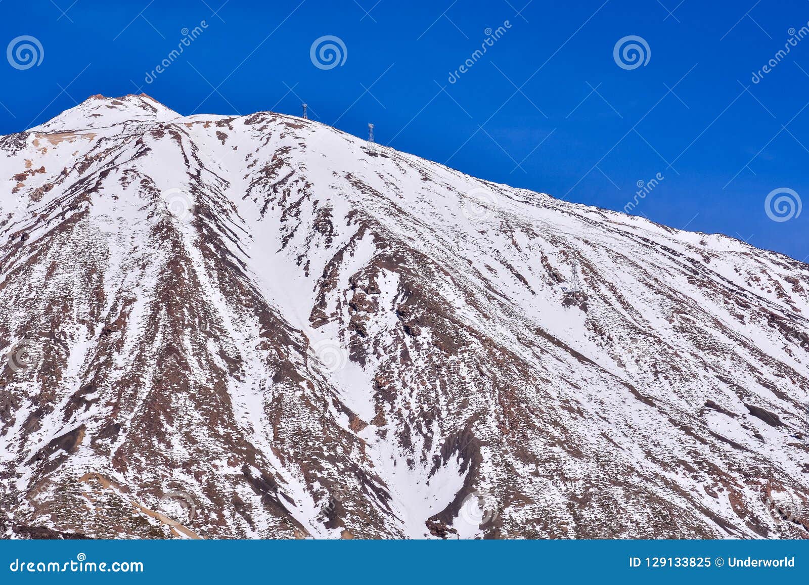 Teide nevado del montaje imagen de archivo. Imagen de cubierto - 129133825