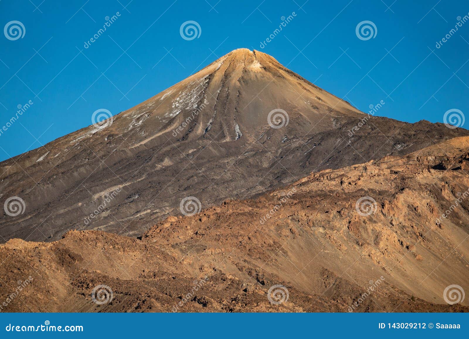 Teide Volcano Iconic Crater Against Blue Sky Stock Photo - Image of ...