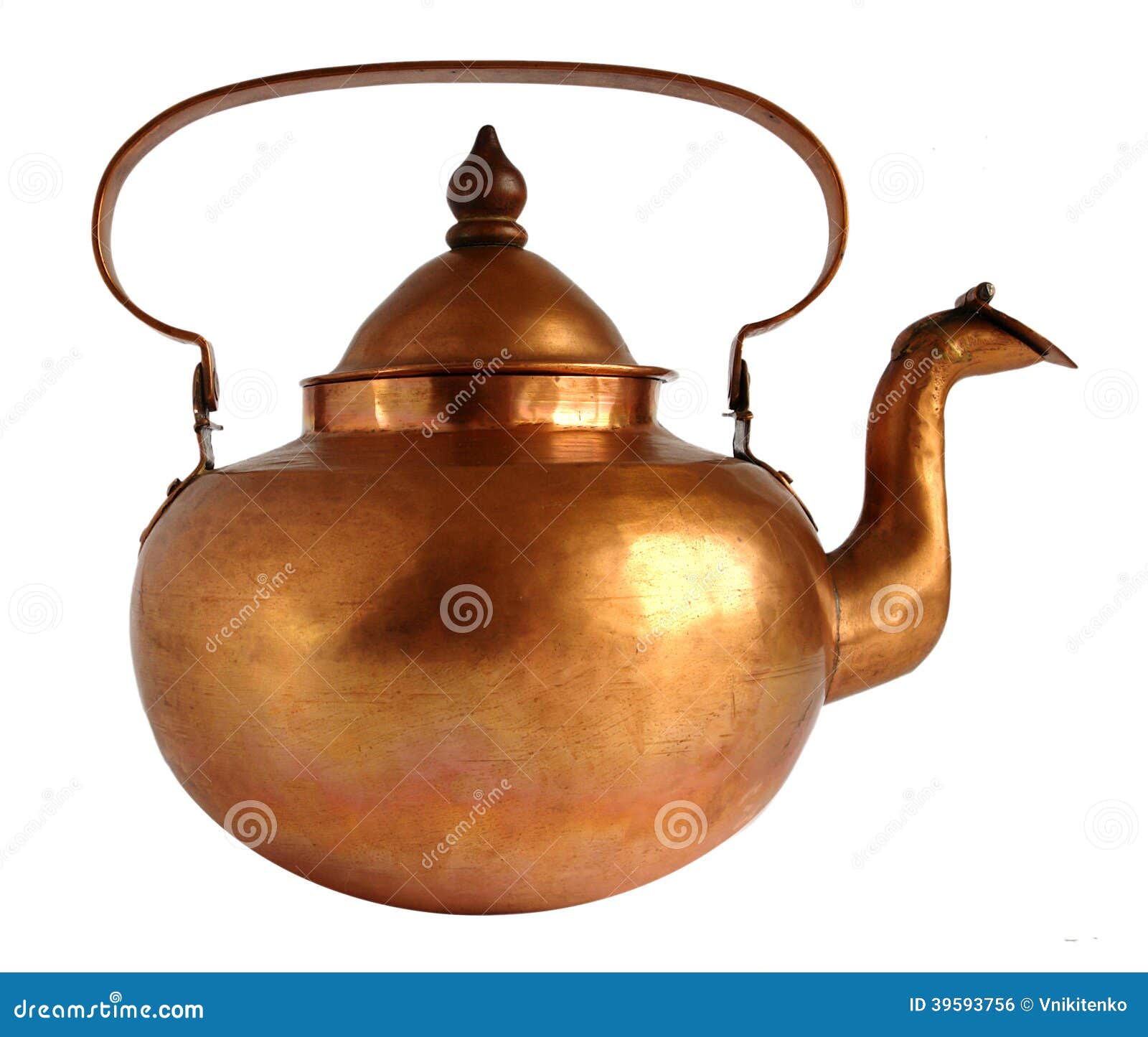 Teiera di rame antica fotografia stock. Immagine di decantatore - 39593756