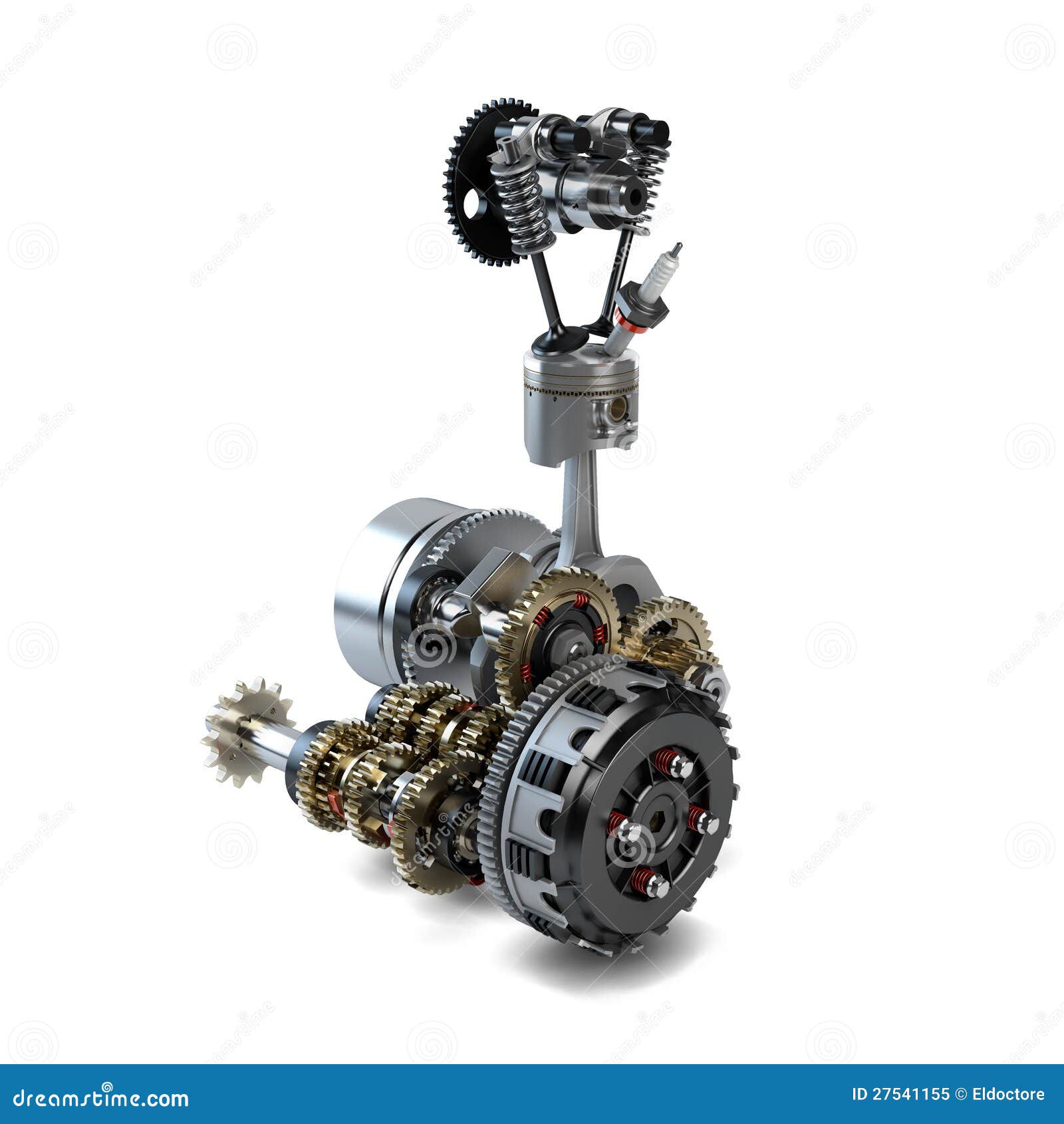 Teil Des Disassemblierten Motors, Der Kolben Zeigt Stock Abbildung ...