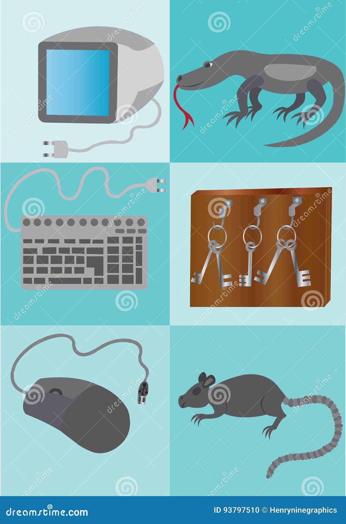 Teile eines Computers vektor abbildung. Illustration von ...