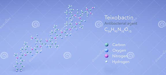 Teixobactin Molecule, Molecular Structures, Antibacterial Agent, 3d ...