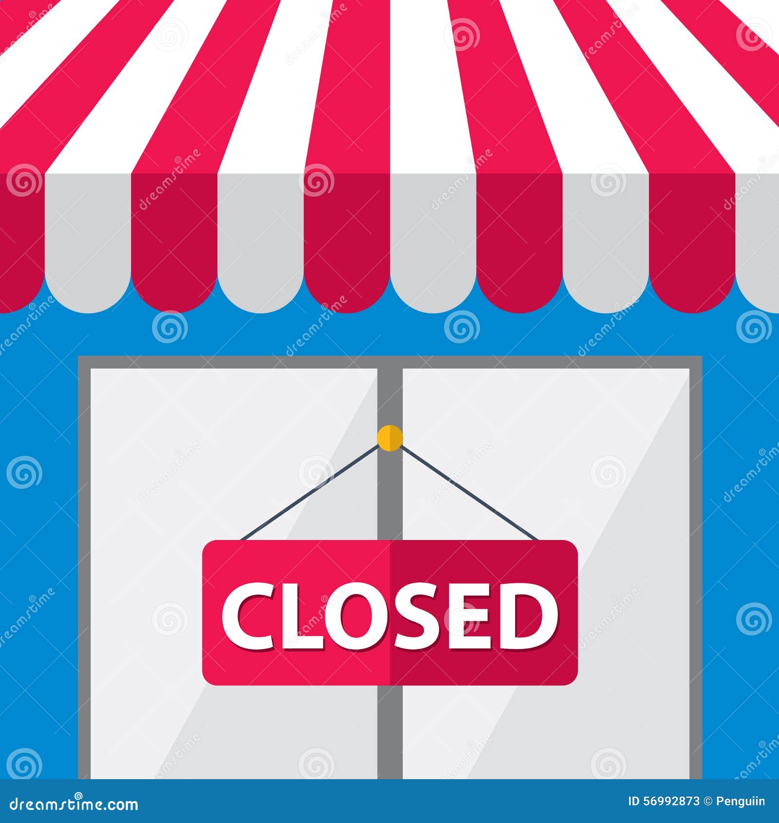 Tejado Con Cerrado, Ejemplo De La Tienda Ilustración del Vector ...