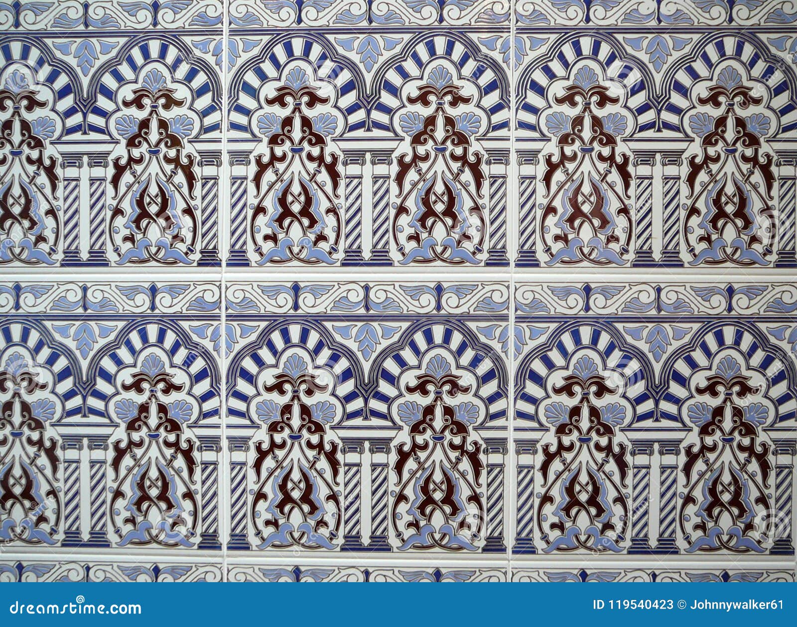 Tejas Azules Decorativas De La Pared Imagen de archivo - Imagen de ...