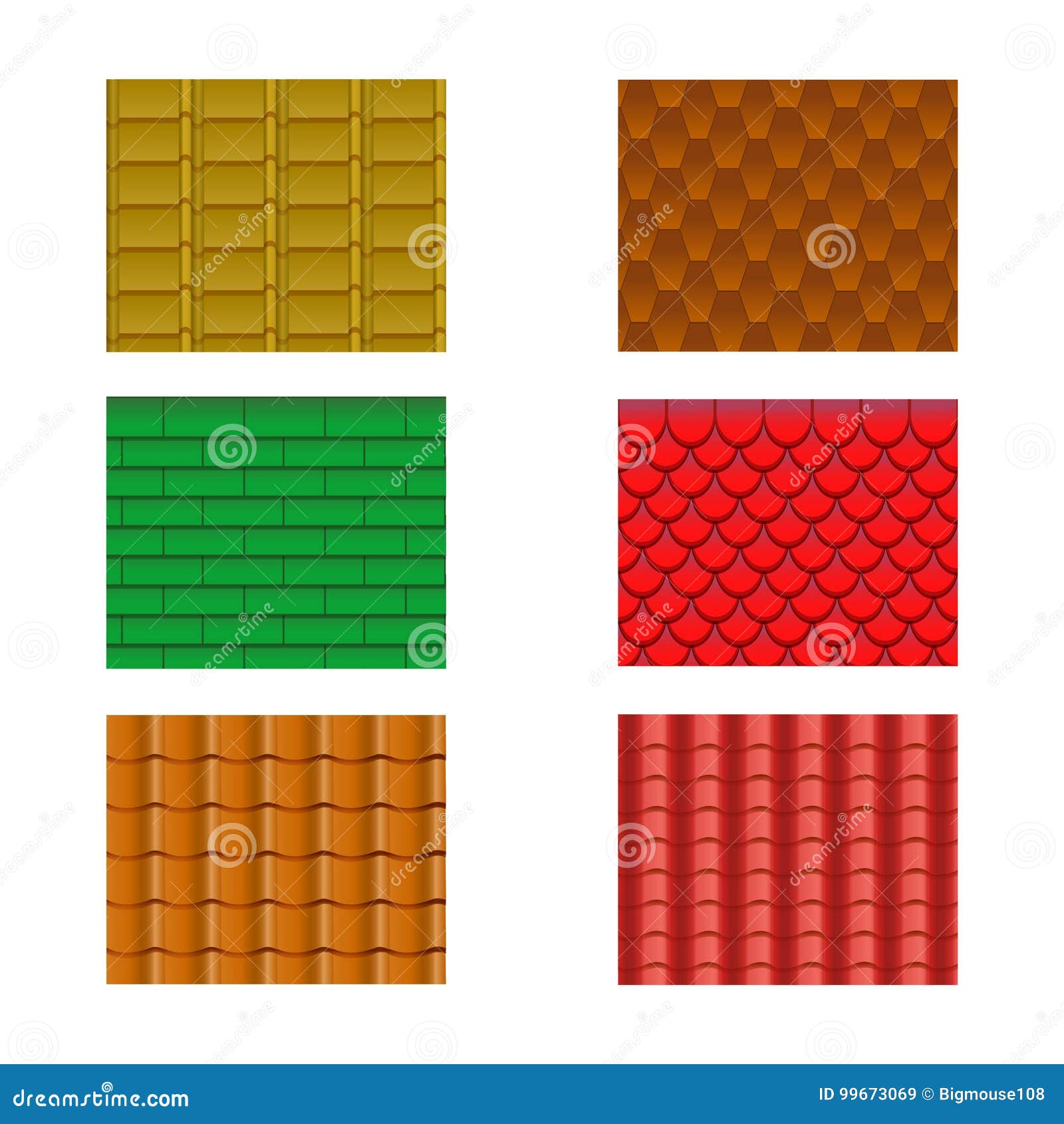 Tejas De Tejado Del Color Fijadas Vector Ilustración del Vector ...