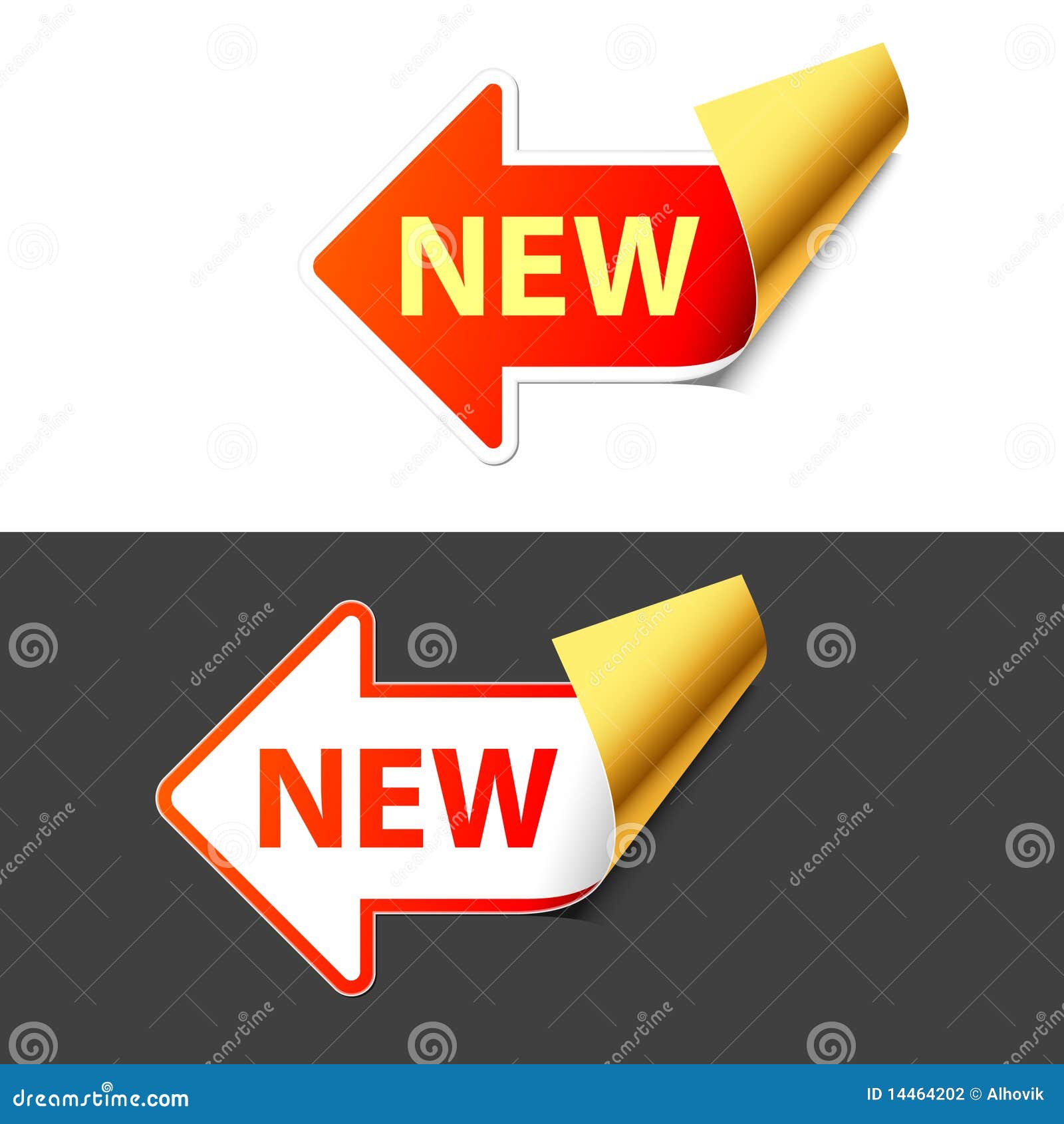 Teken Nieuw in De Vorm Van Een Pijl. Vector. Vector Illustratie ...