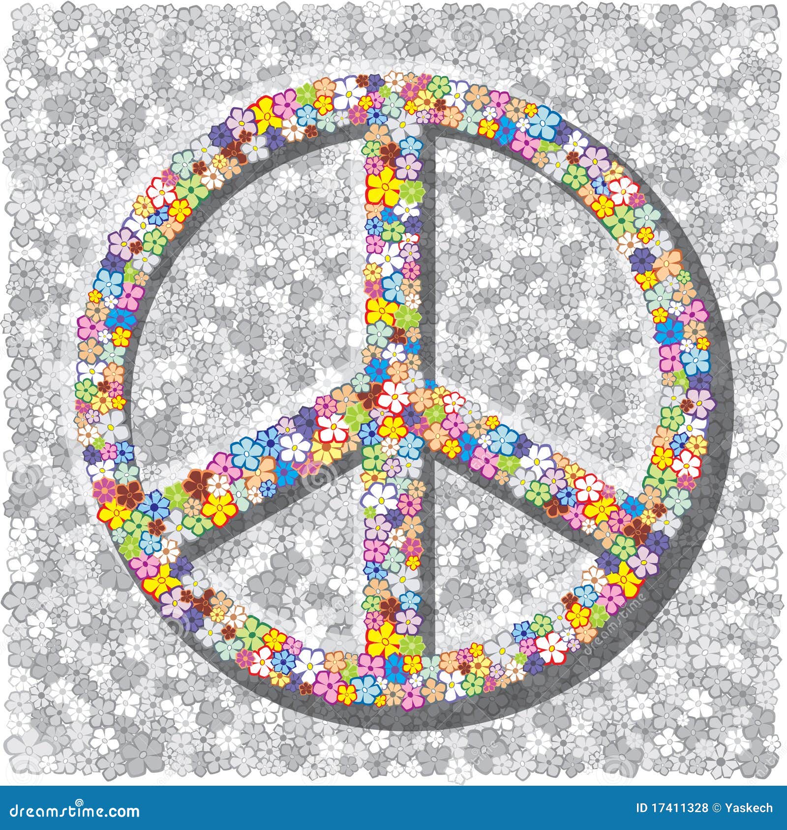 Teken Van De Pacifist Op Grijze Achtergrond. Vector Illustratie ...