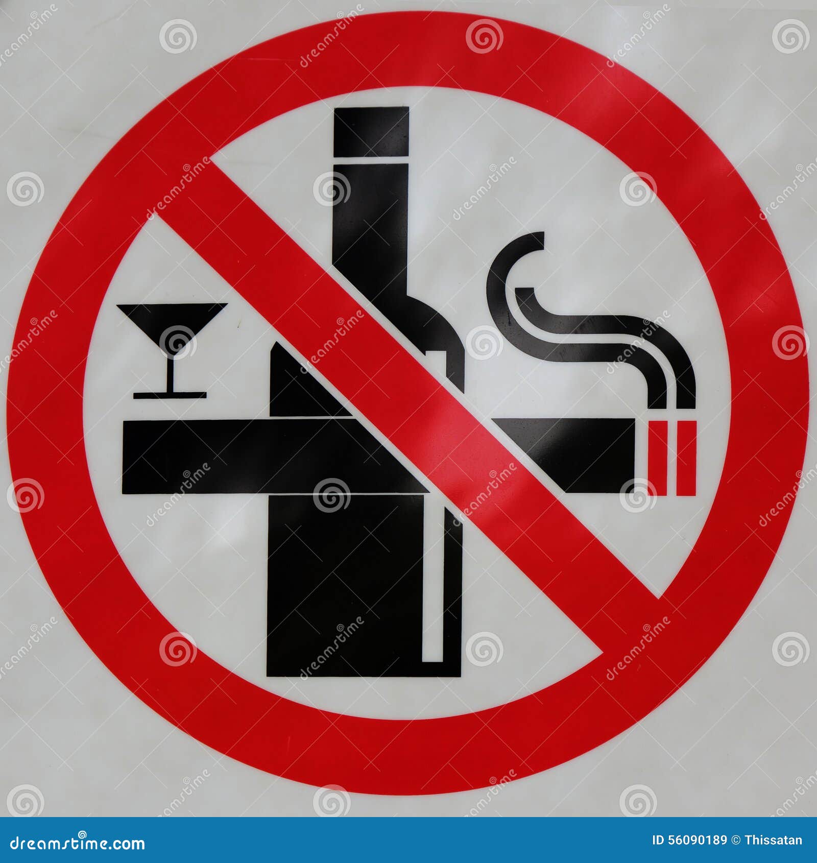 Teken Van Nr - Het Roken En Geen Drank Stock Afbeelding - Image of fles ...