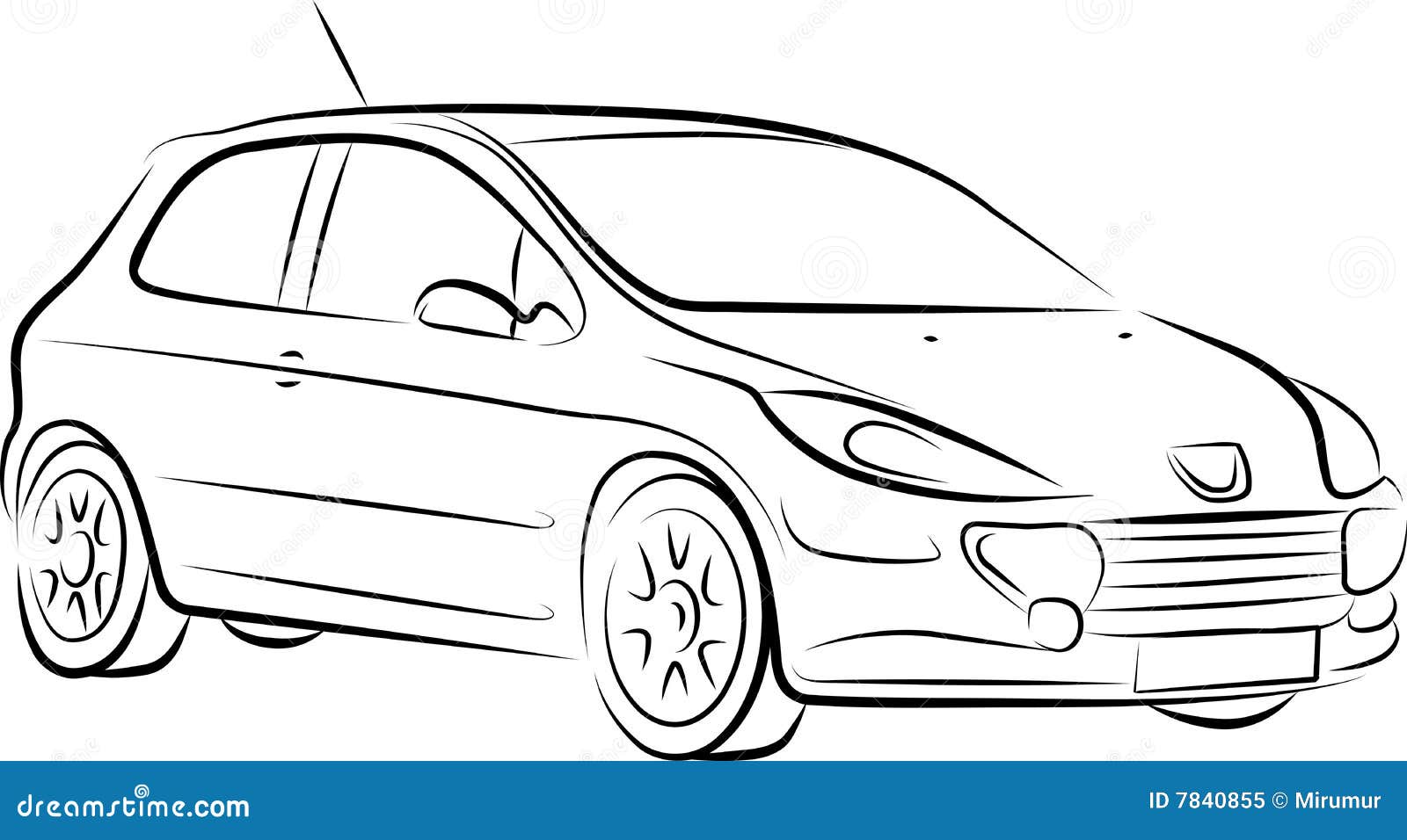Tekening Van De Auto, Vector Stock Illustratie - Illustration of zwart ...