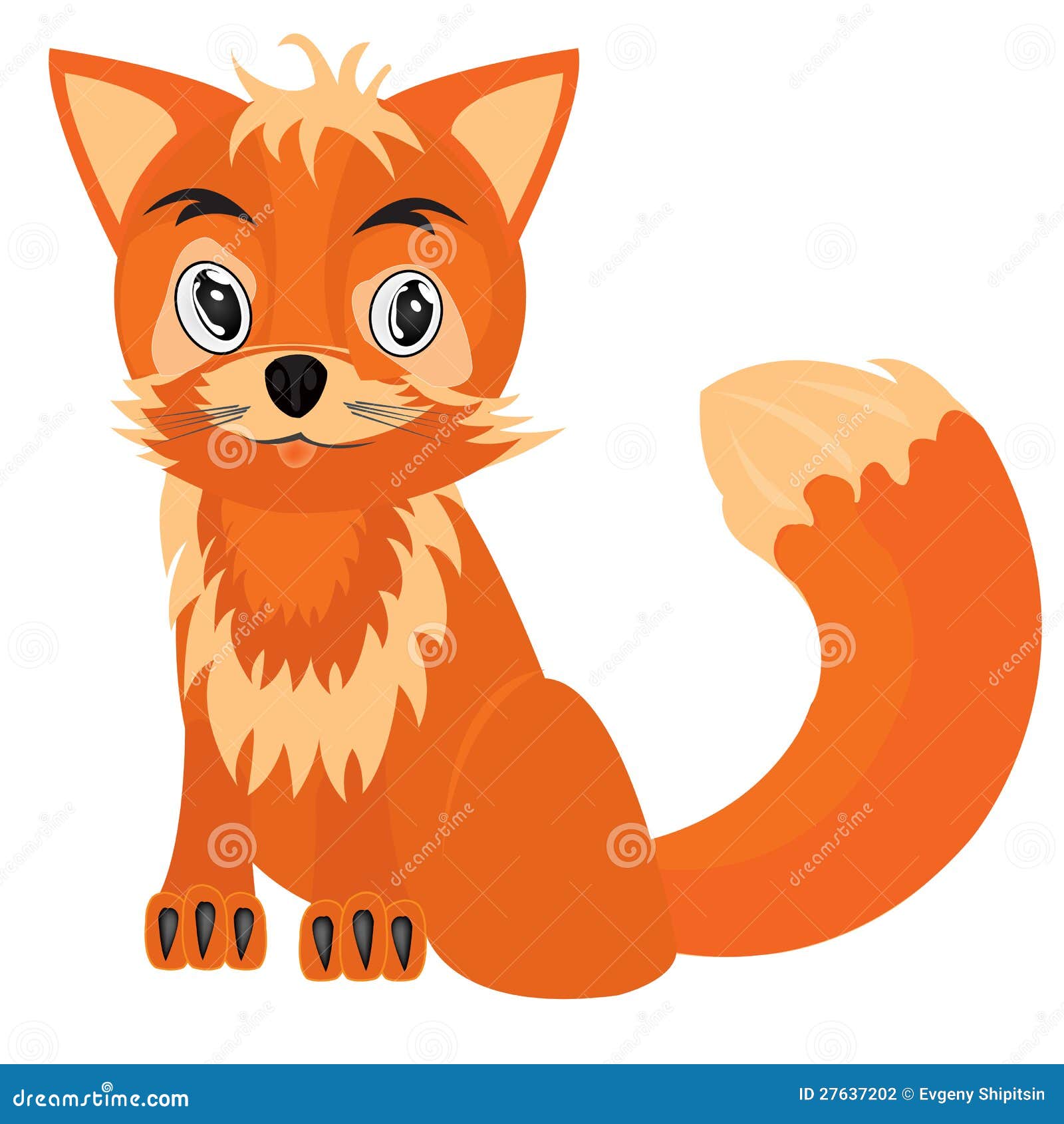 Tekening Van De Vos Op Witte Achtergrond Vector Illustratie ...