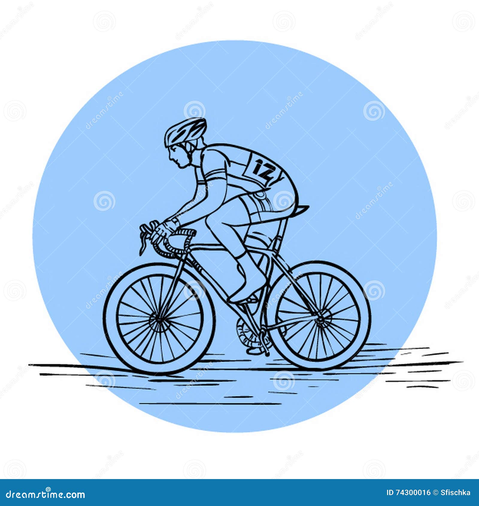 Tekening Van Een Mens Op Een Fiets Vector Illustratie - Illustration of ...