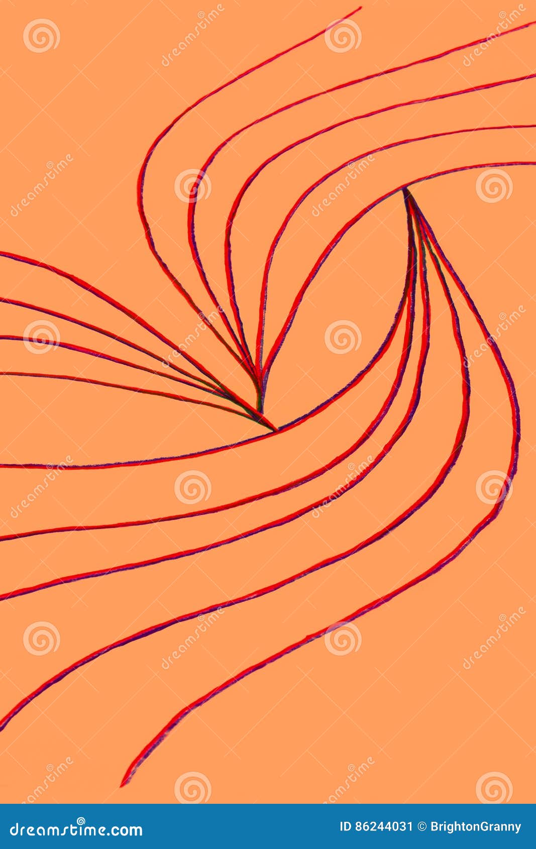 Tekening Van Gebogen Lijnen Stock Illustratie - Illustration of niemand ...