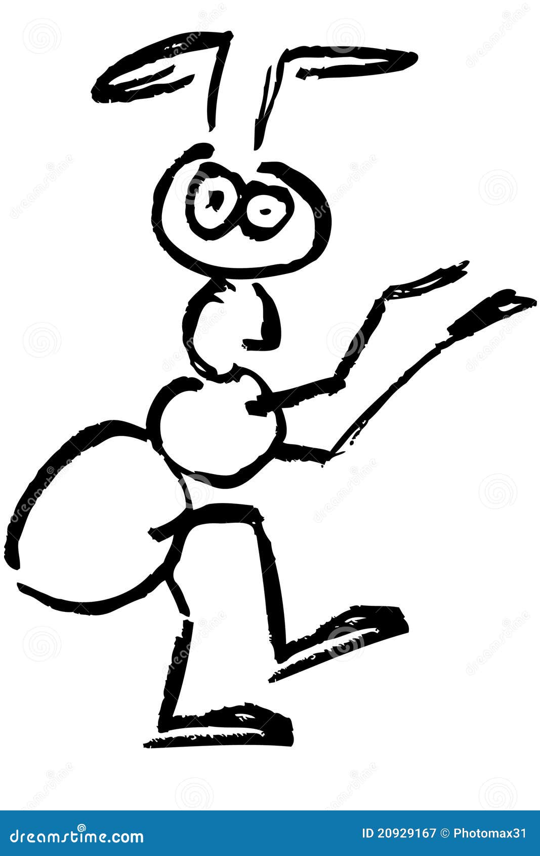 Tekening van mier stock illustratie. Illustration of potlood - 20929167