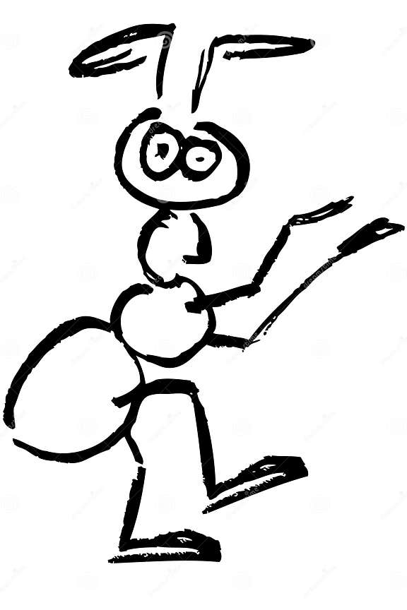 Tekening van mier stock illustratie. Illustration of potlood - 20929167