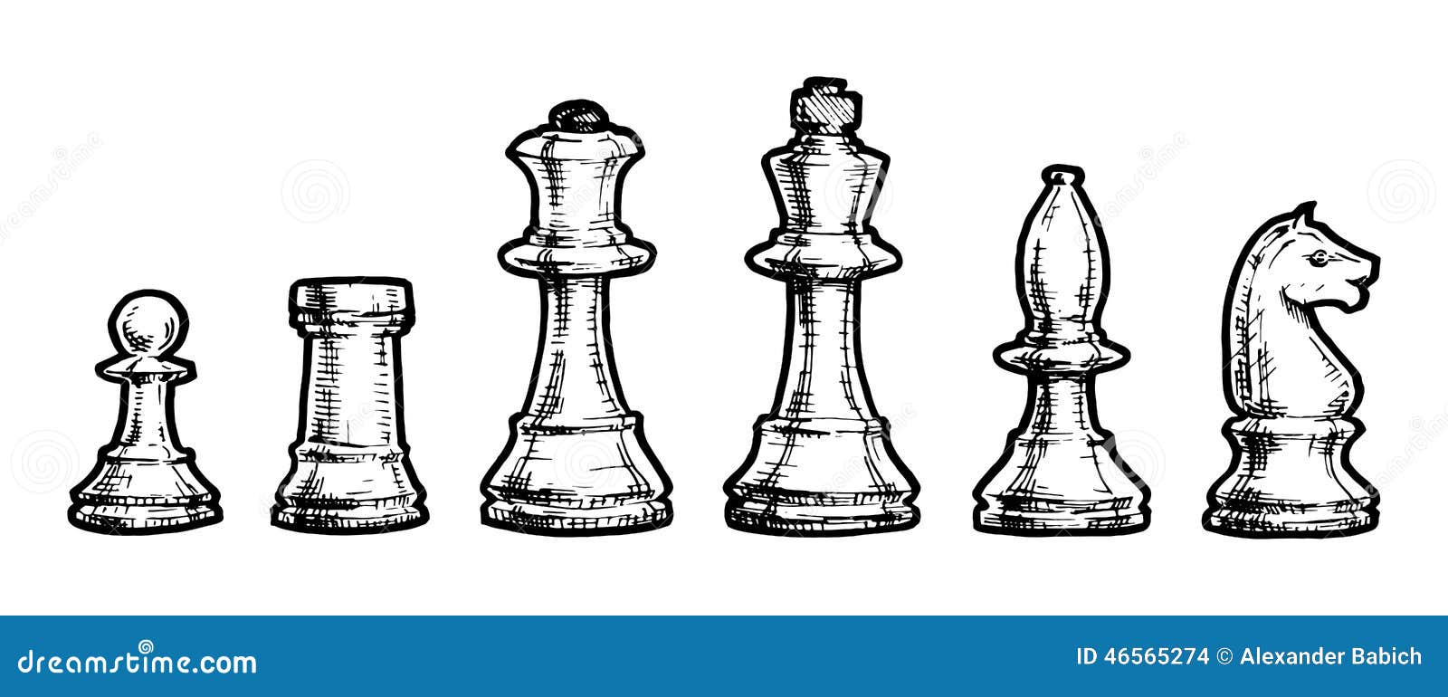 Tekening van schaak vector illustratie. Illustration of tekening - 46565274