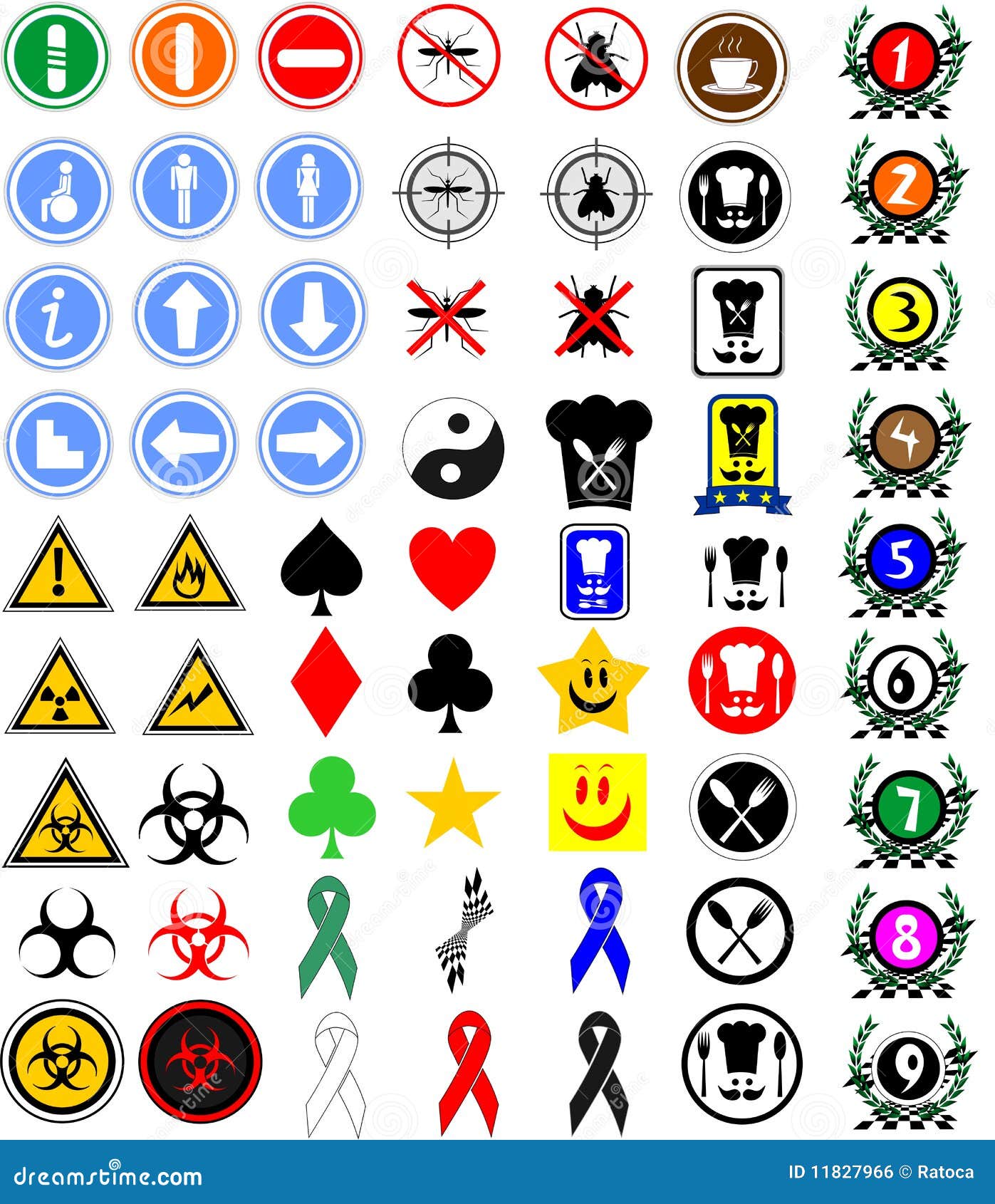 Tekens en symbolen vector illustratie. Illustration of besmetting ...