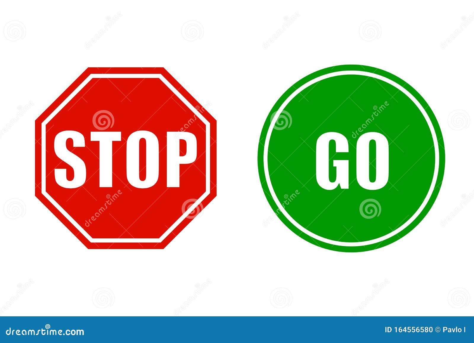 Tekens Stoppen En Gaan - Vector Stock Illustratie - Illustration of ...