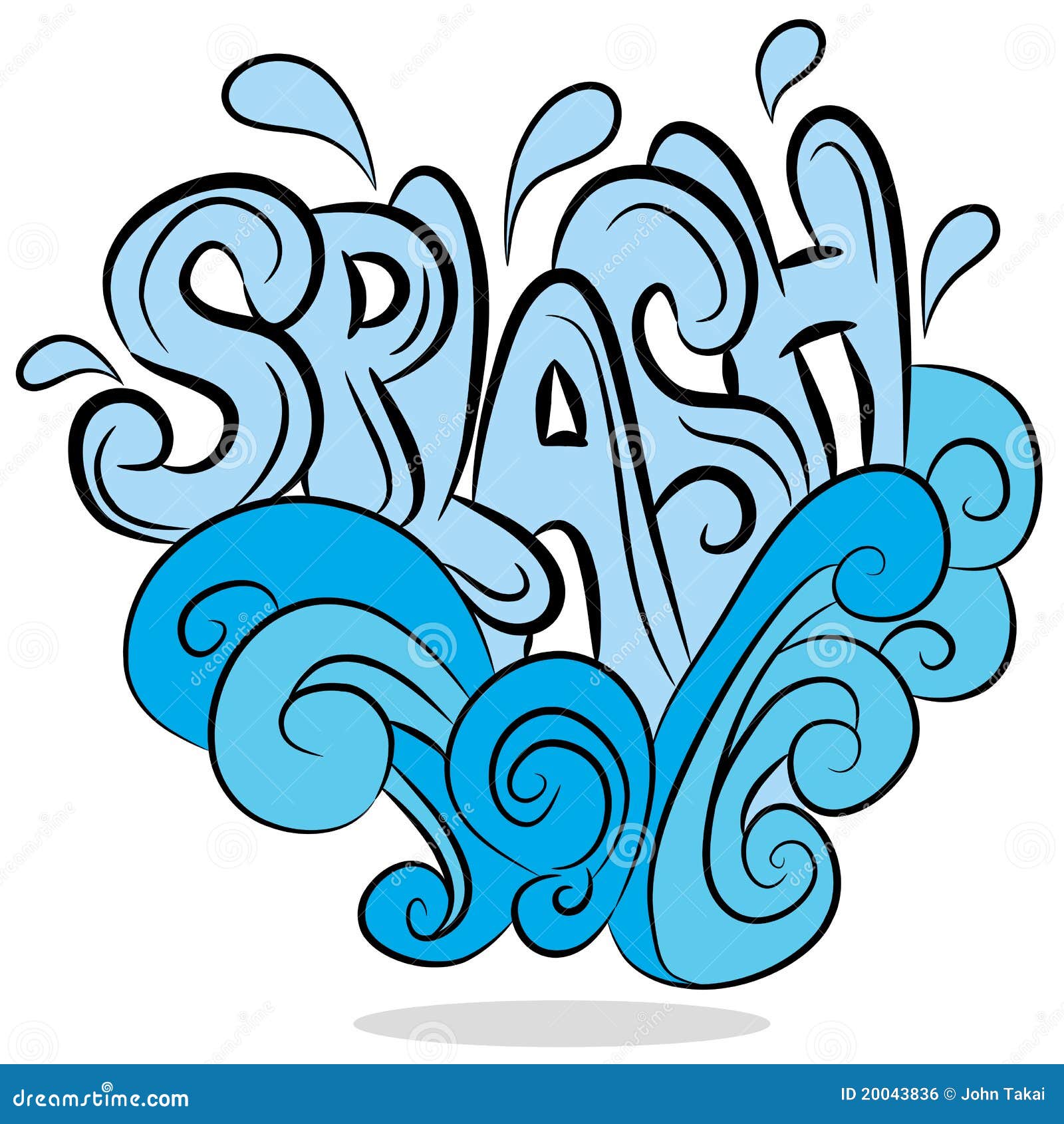 Tekst Van Het Effect Van De Plons Van Het Water De Correcte Vector ...