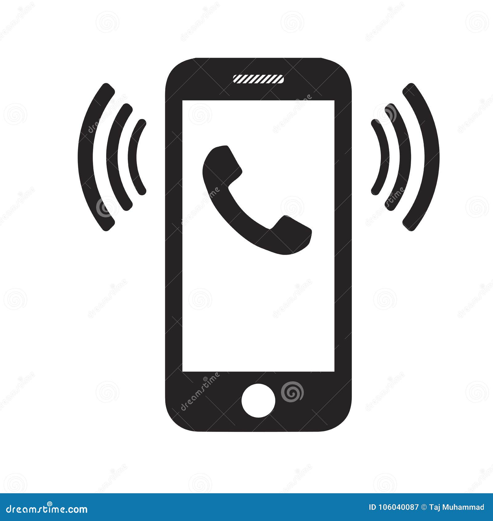 Teléfono Móvil Que Suena En Llamada Entrante Ilustración del Vector ...