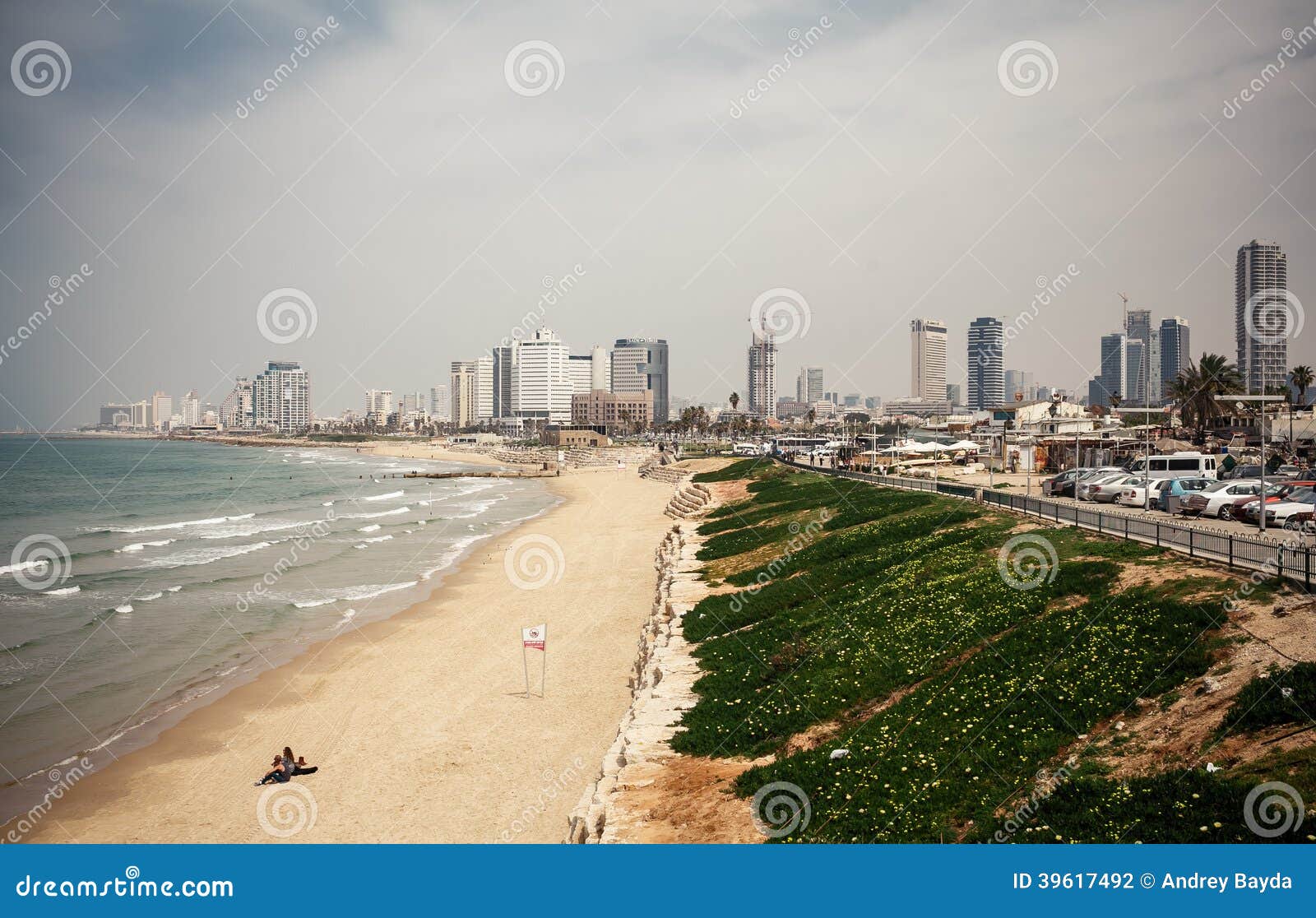 Tel Aviv beach panorama editorial photography. Image of nature - 39617492