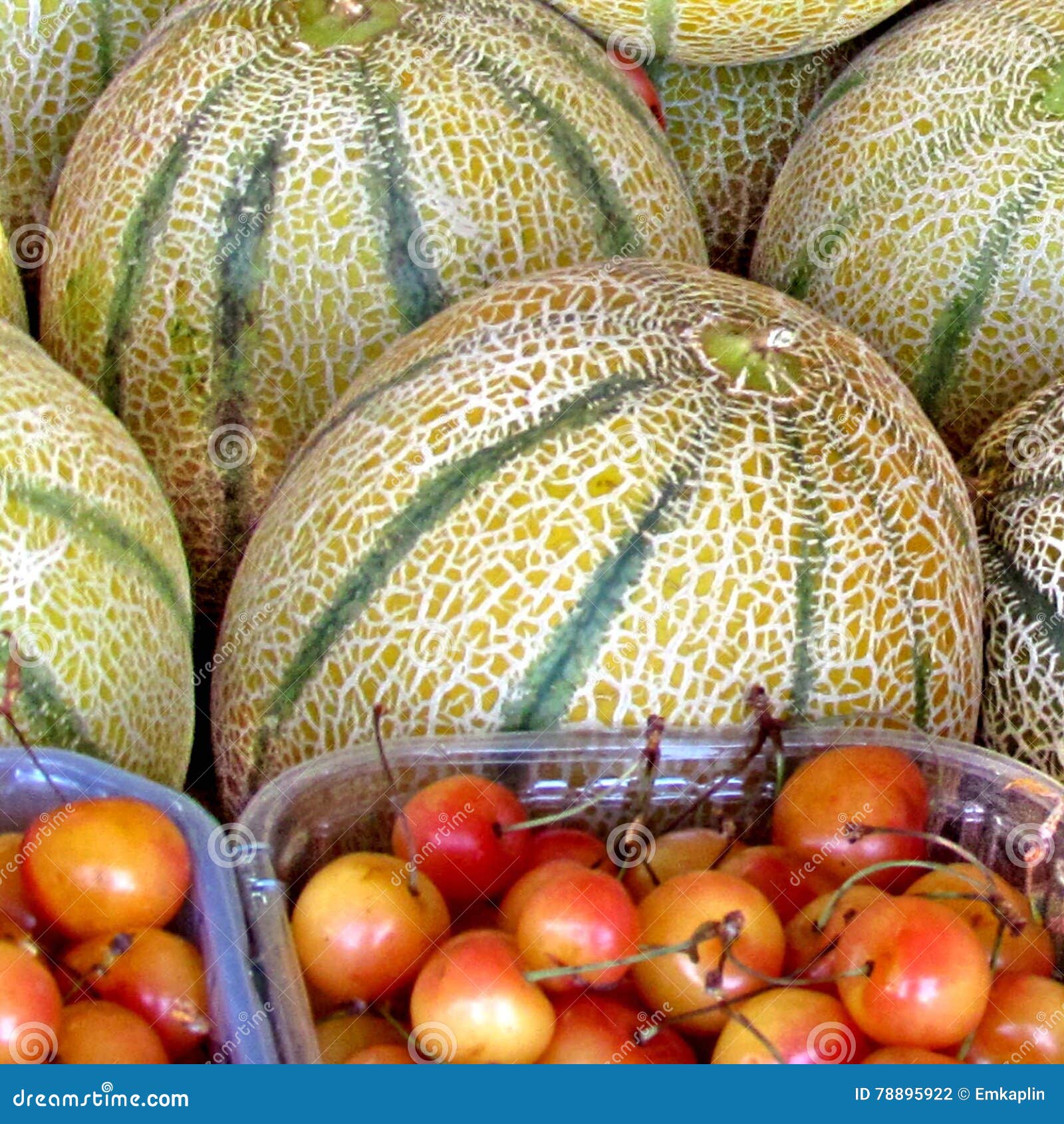 Tel Aviv Cherry Fruit and Melons Stock Photo - Image of berry, drop ...