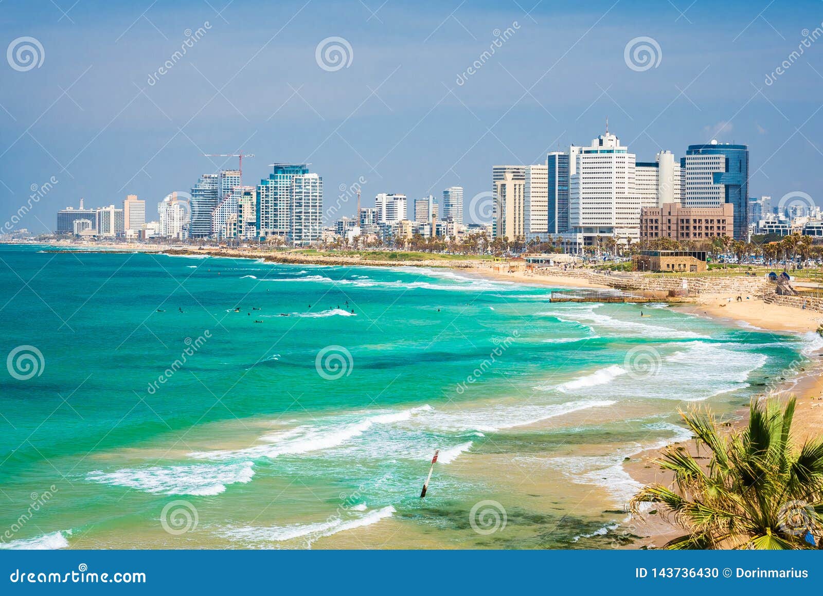Tel Aviv coast stock photo. Image of mediterranean, landmark - 143736430