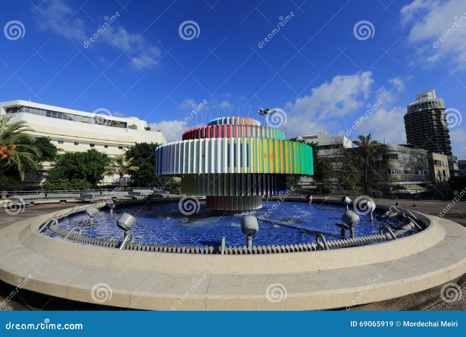 Tel Aviv: Dizingof square stock image. Image of blue - 69065919