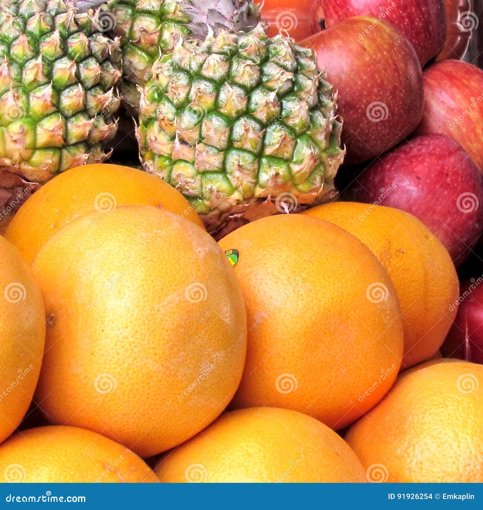 Tel Aviv Grapefruit, Ananas and Apples 2012 Stock Photo - Image of ripe ...
