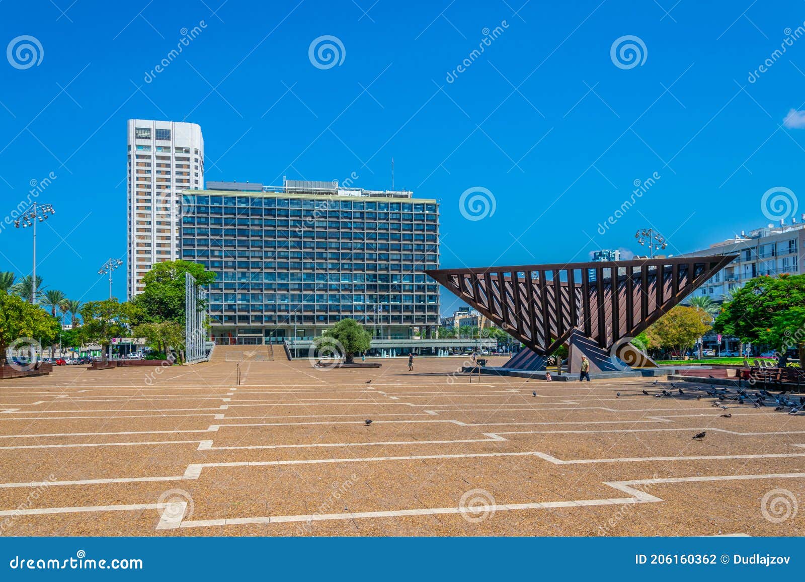 TEL AVIV, ISRAEL, SEPTEMBER 10, 2018: View of Rabin Square in Tel Aviv ...
