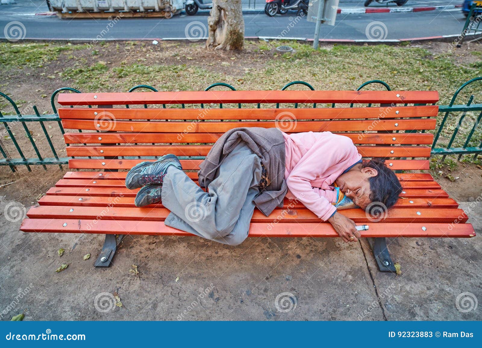 Tel-Aviv - 4 March, 2017: Homeless on a Bench Editorial Stock Photo ...