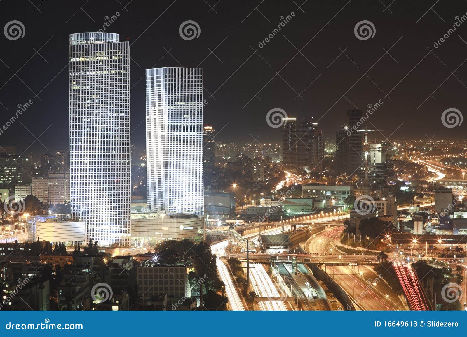 Tel Aviv at Night stock image. Image of architecture - 16649613