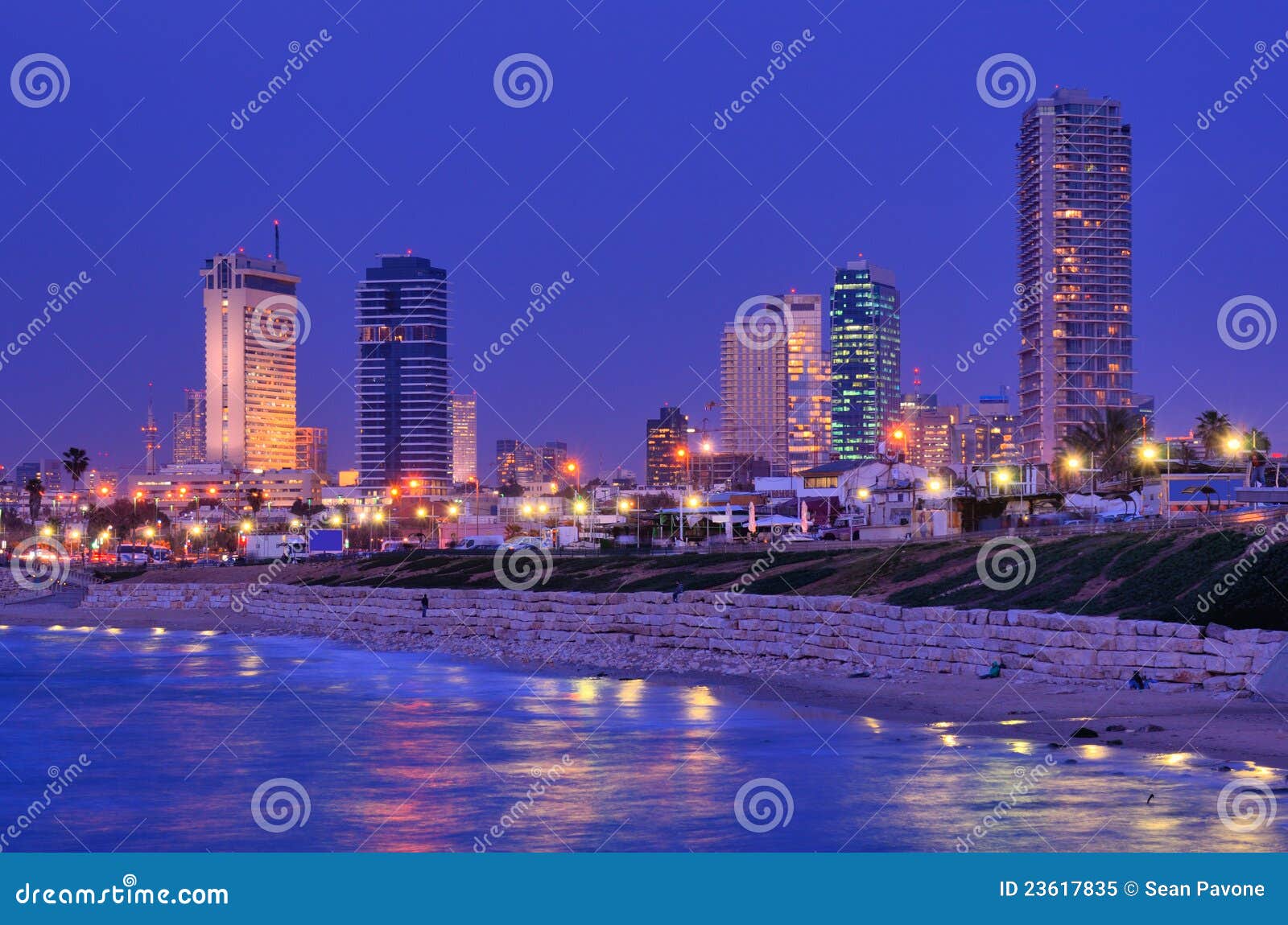 Tel Aviv Skyline stock image. Image of scenic, scenery - 23617835
