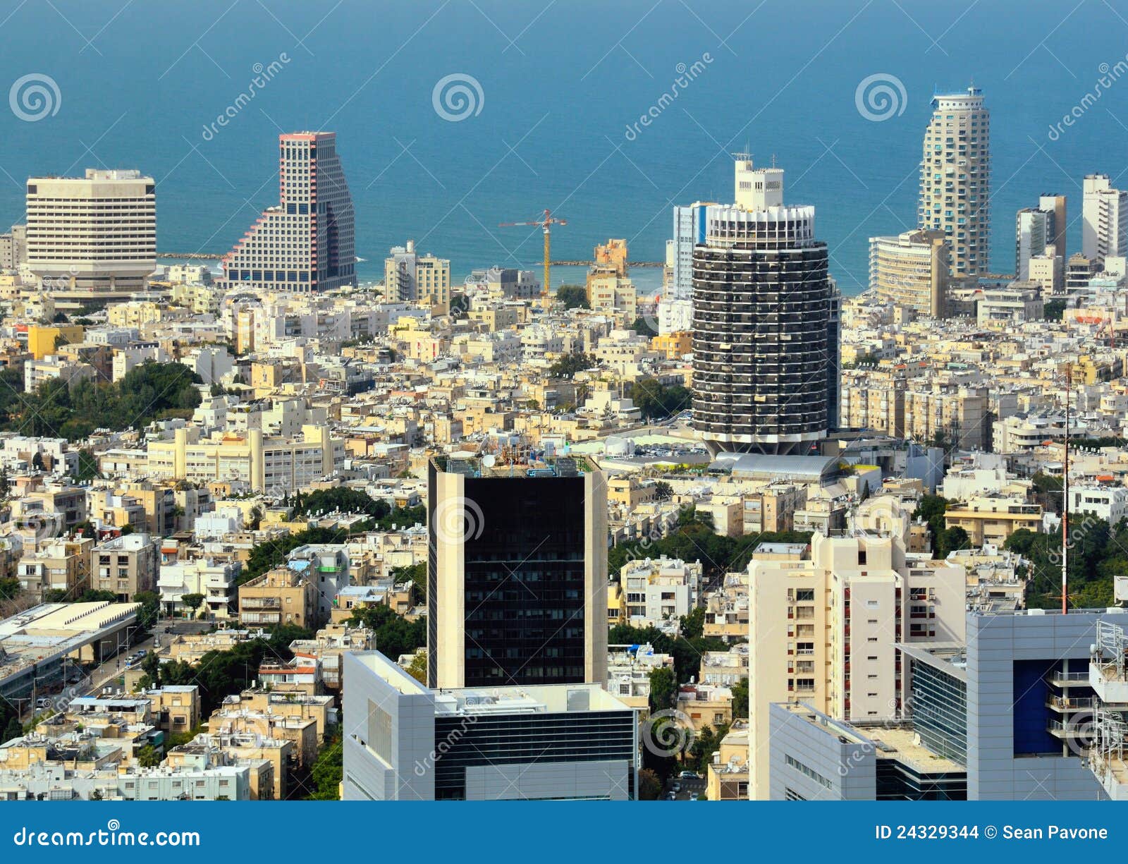 Tel Aviv Skyline stock photo. Image of metropolis, coastal - 24329344
