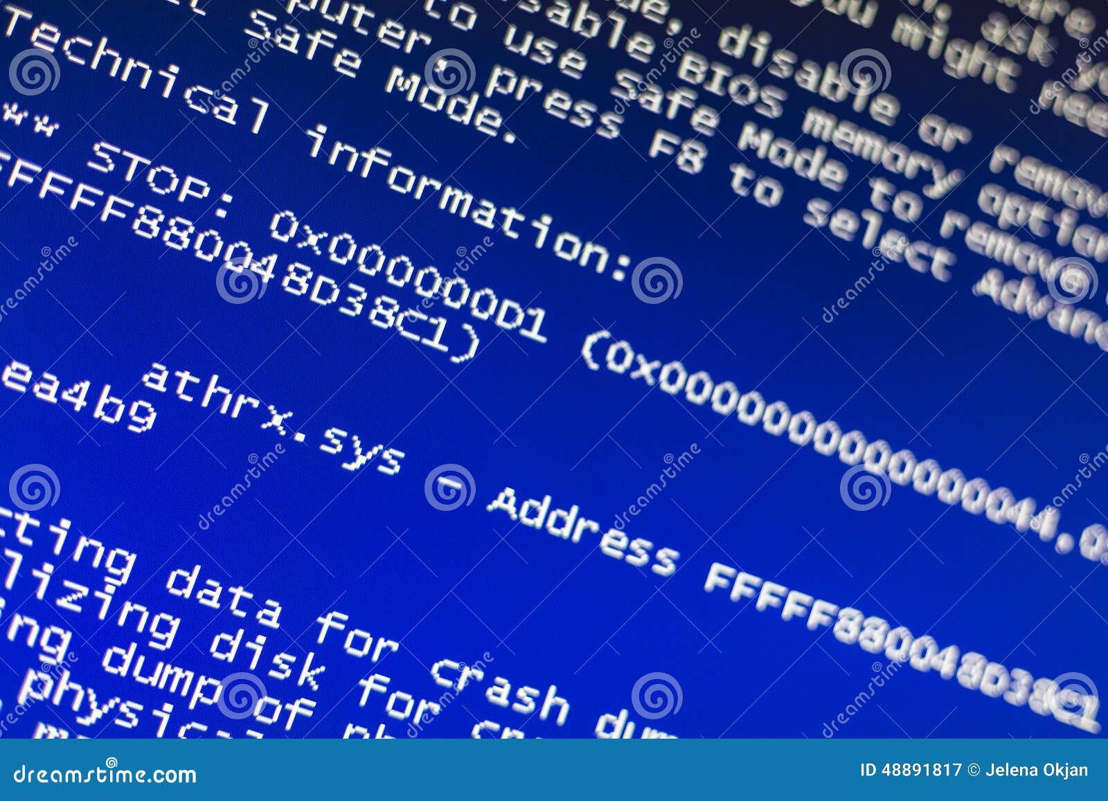 Tela azul do computador imagem de stock. Imagem de duro - 48891817