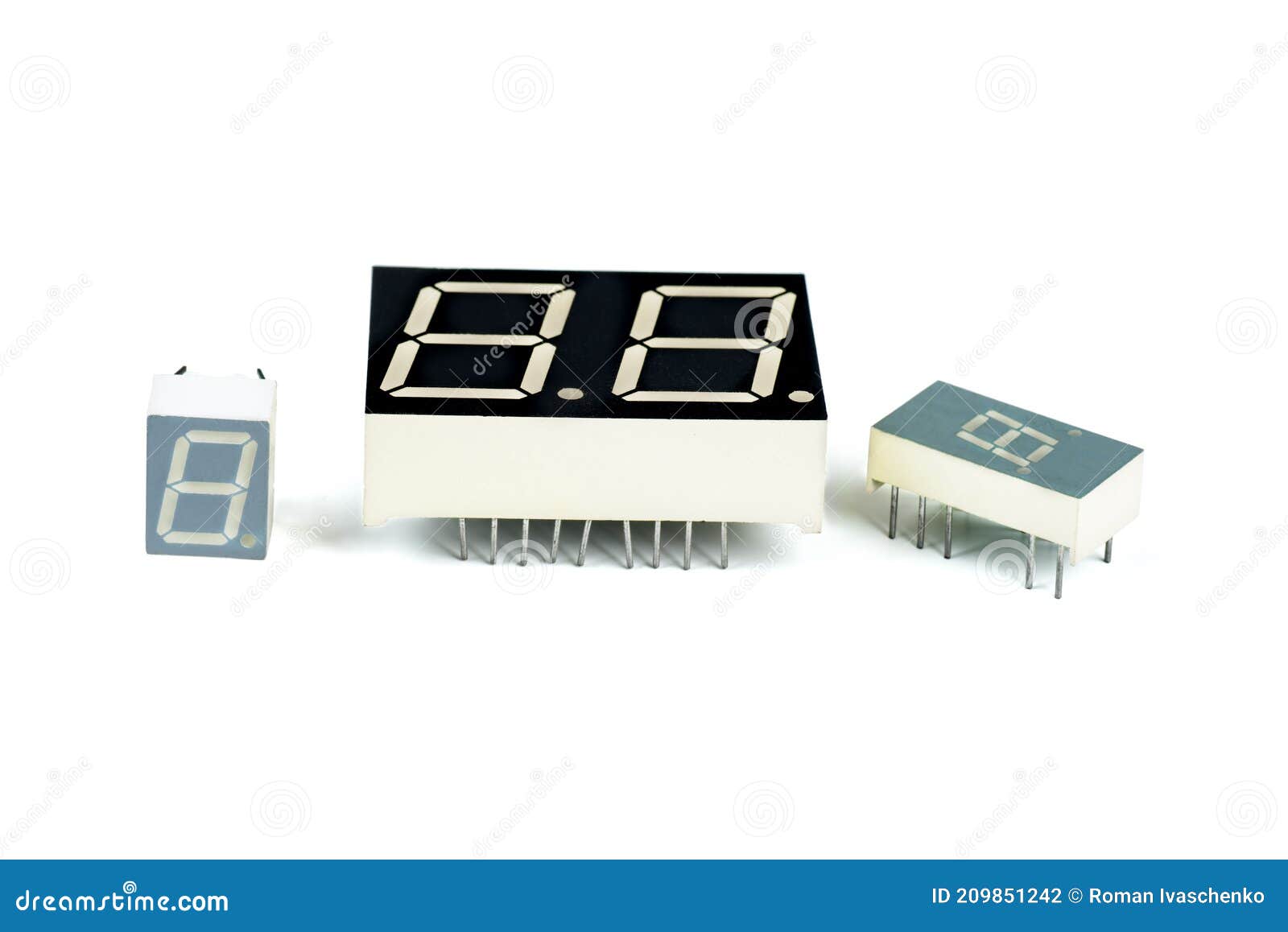 Tela Digital De Sete Segmentos Isolada Em Branco Foto de Stock - Imagem ...