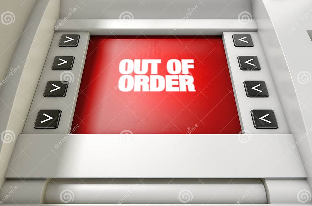 Tela do ATM avariada ilustração stock. Ilustração de pino - 60292694